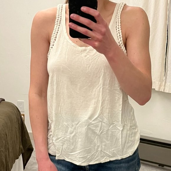 RVCA | Tops | Rvca White Tank Wstrap Detail | Poshmark